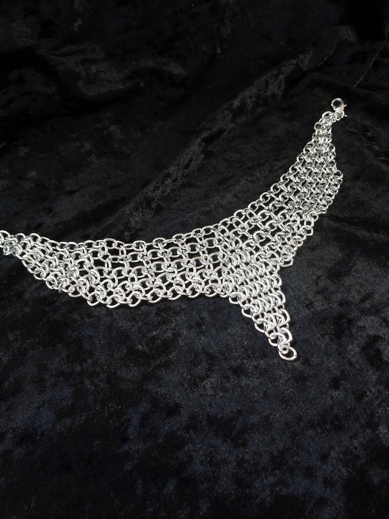 Aluminum Chainmail Choker or Short Necklace, Adjustable Length - Etsy