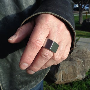 Hex Nut Ring, Industrial Modern Geometric Unisex Stainless Steel ...
