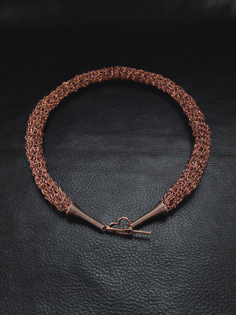 Wire crochet necklace chunky gold tone wire mesh tube choker | Etsy