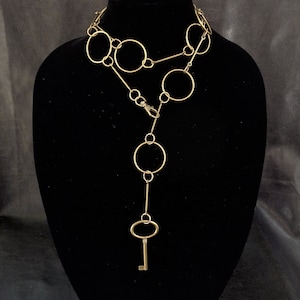 Modern Geometric Necklace, Minimalist Statement Geo Key Charm Necklace ...