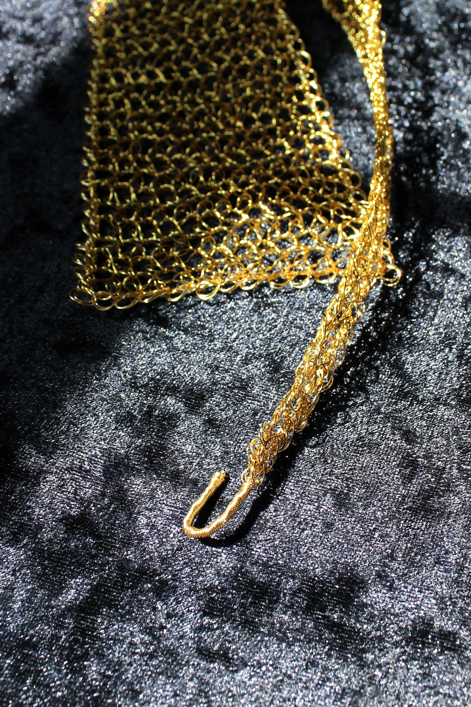 Wire Crochet Collar Necklace, Asymmetric Wire Mesh Choker, Modern ...