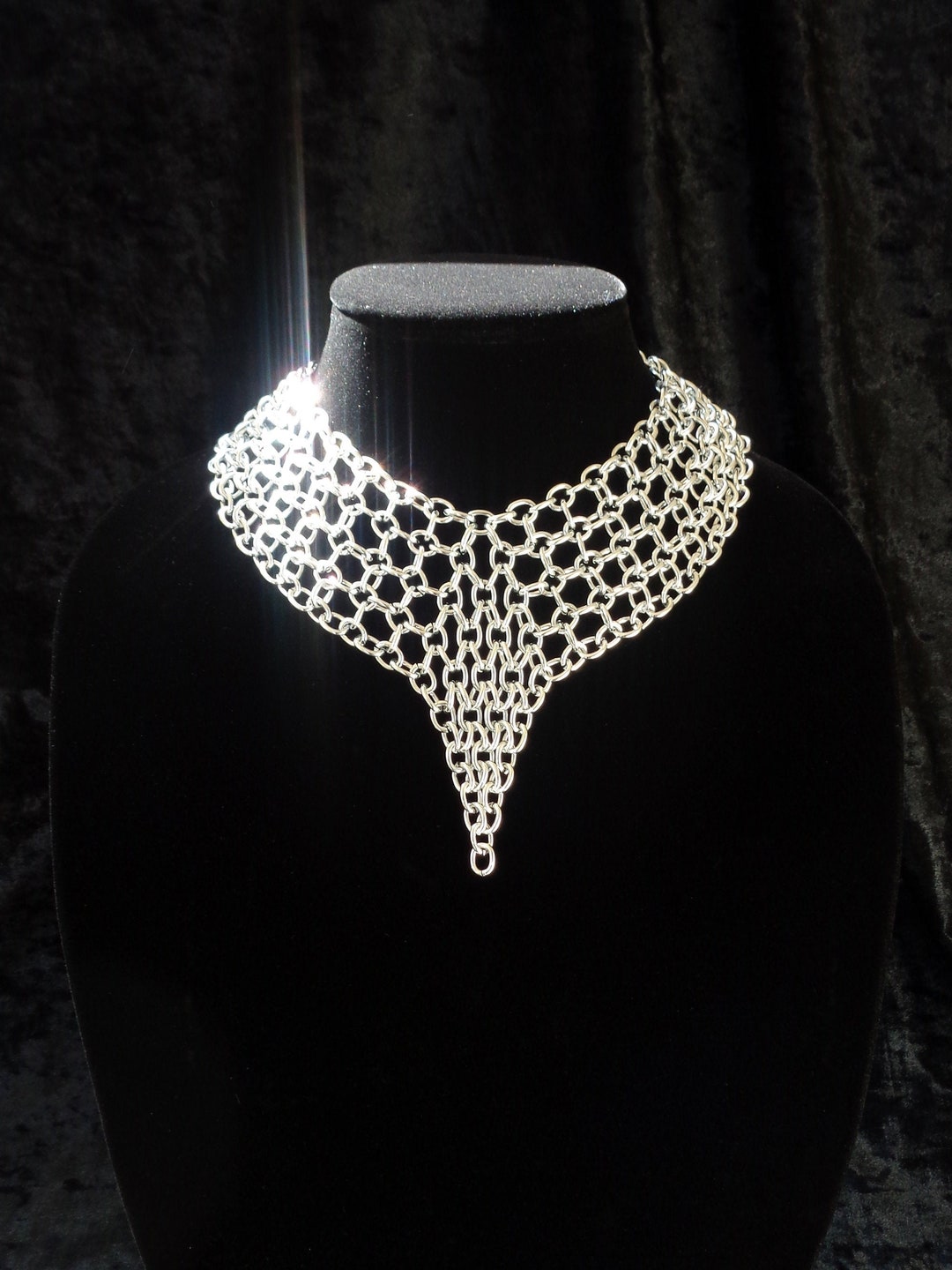 Aluminum Chainmail Choker or Short Necklace, Adjustable Length - Etsy