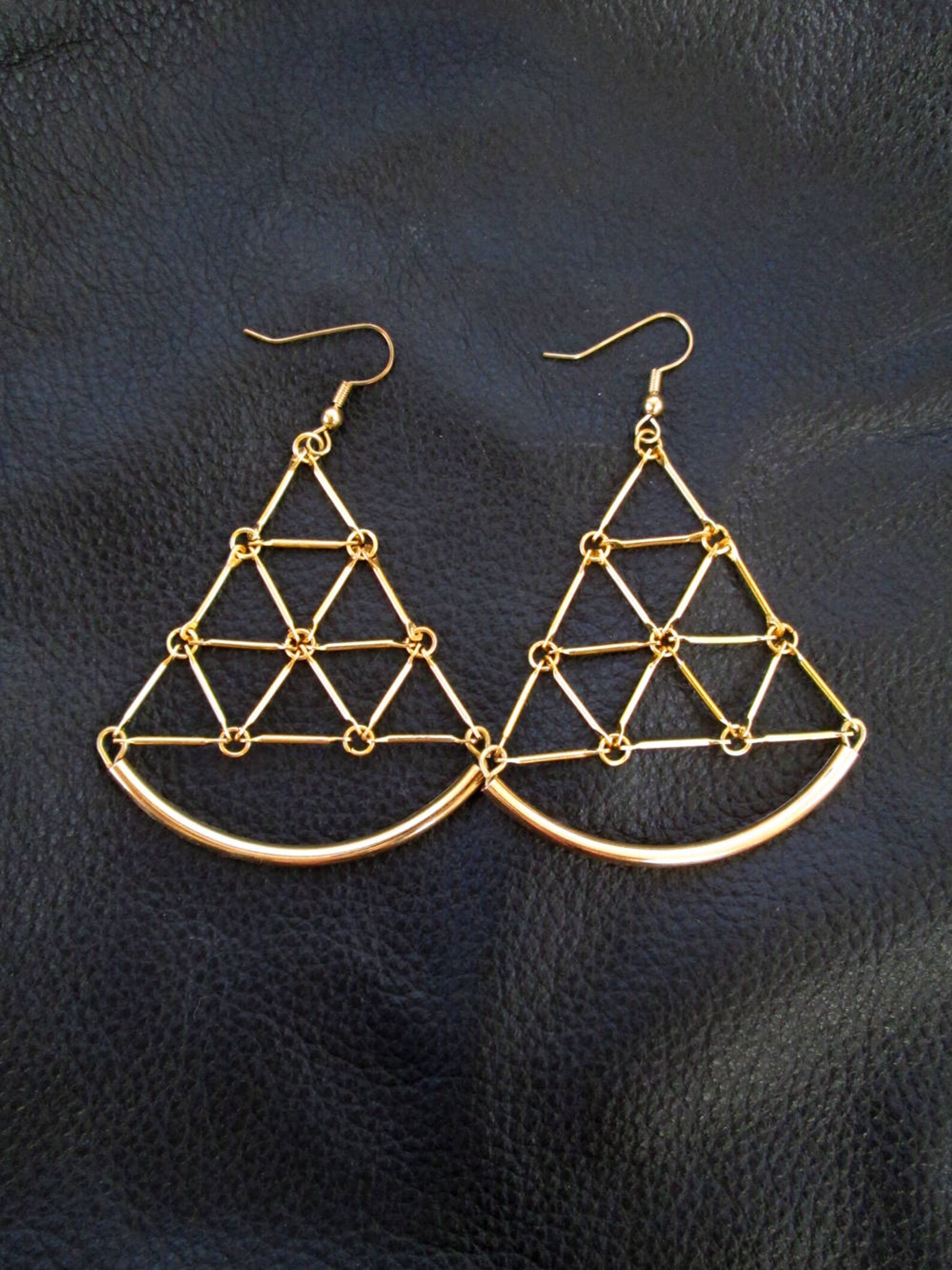 Statement geometric earrings modern geo shoulder dusters | Etsy