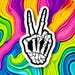 Skeleton Peace Sign Hand Magnet | Spooky Fridge Magnet | Goth Halloween ...