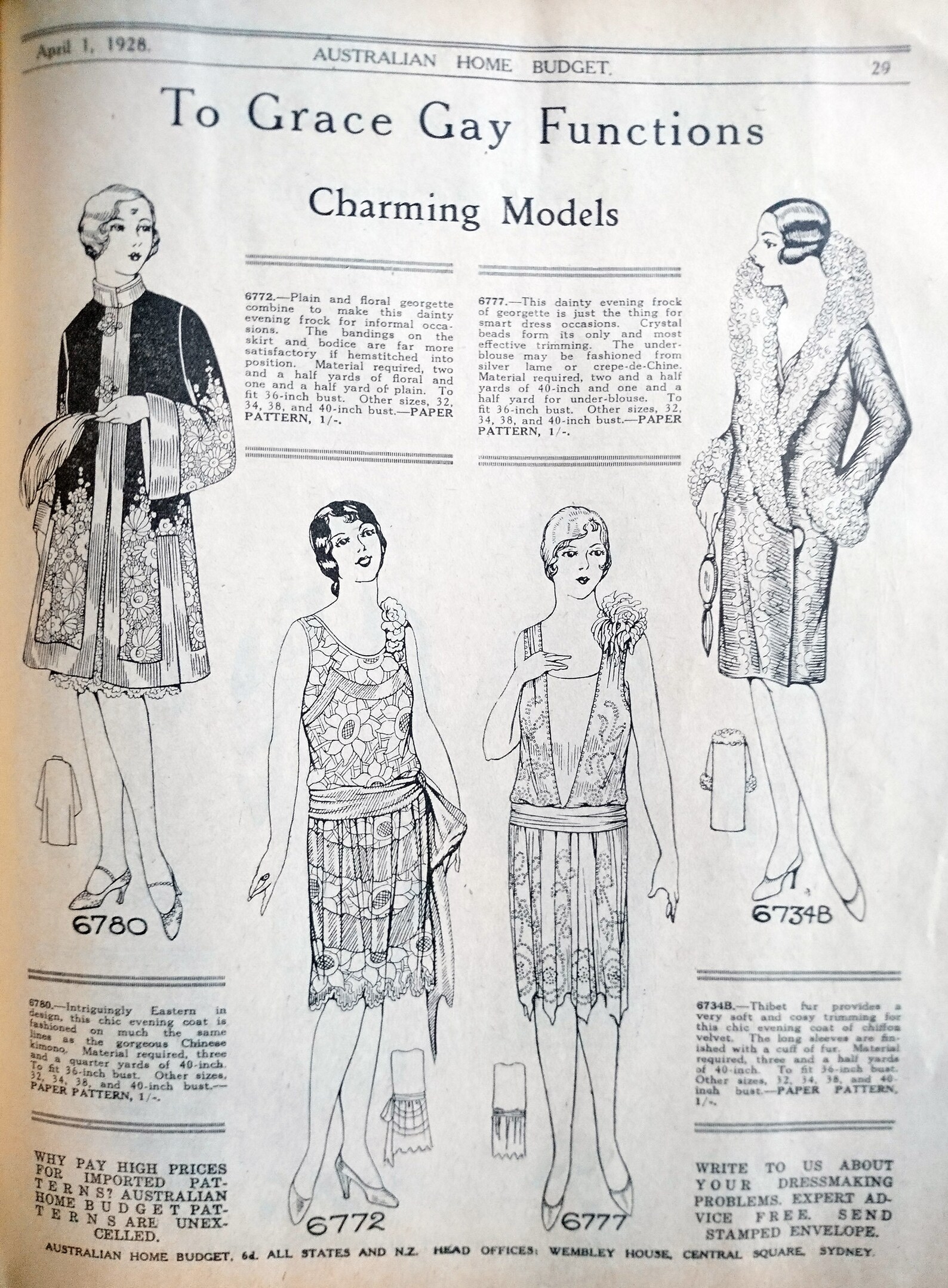 1920s Women's Dress & Coats Vintage Sewing Patterns With - Etsy