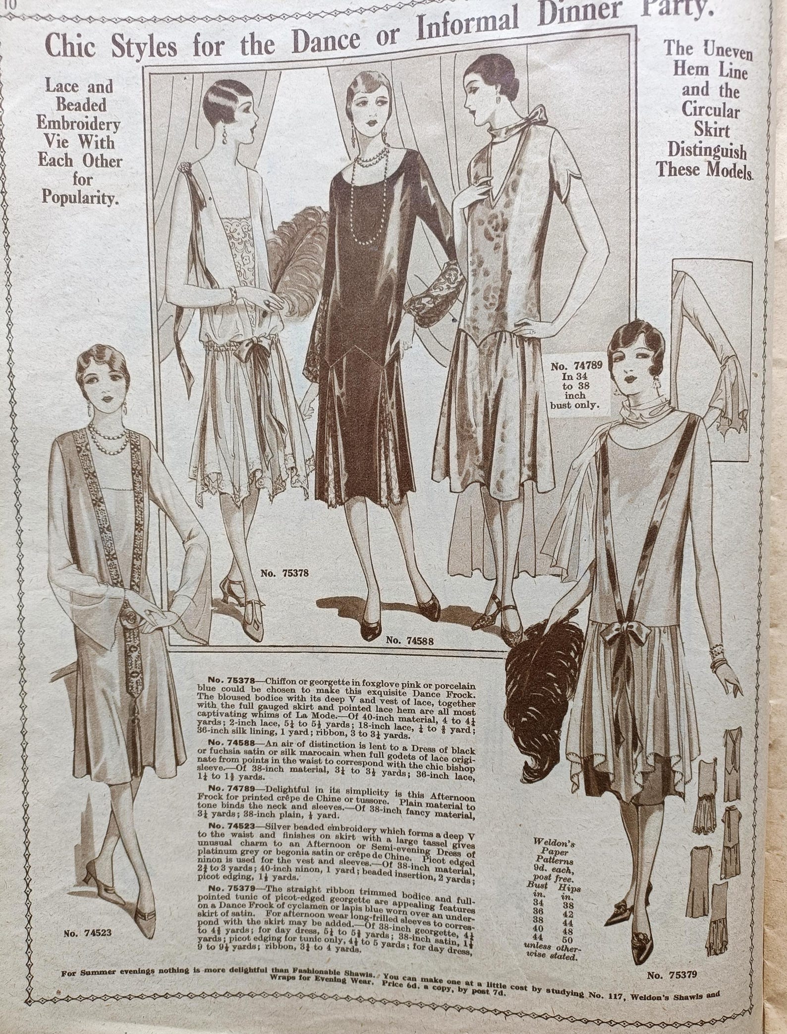 1920s Women's Dresses Vintage Sewing Patterns With Rare Weldon's ...