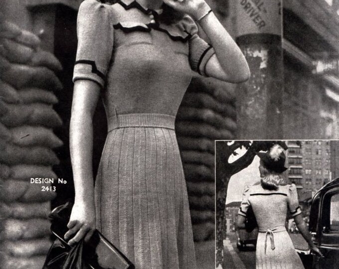 1940s Wartime Dresses Knitting Patterns Sun-glo Knitting Book Series 50 ...