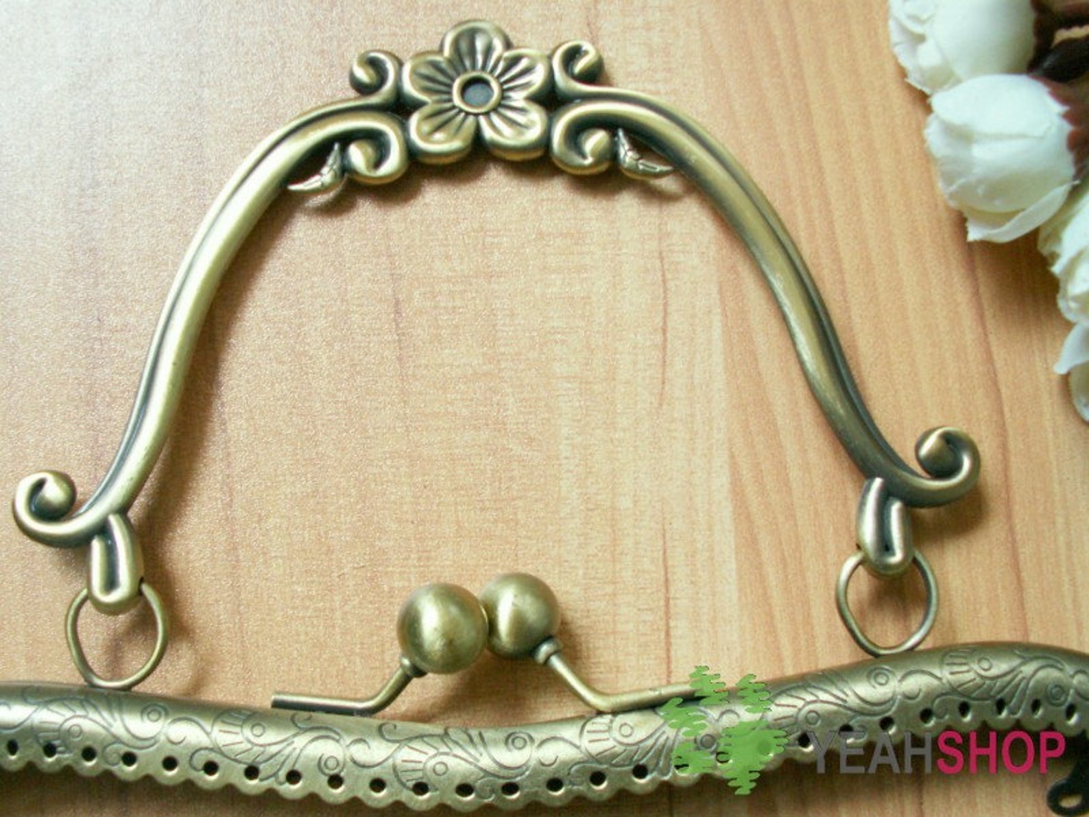 Antique Brass Embossed Handle Purse Frame M Shape 21cm / | Etsy