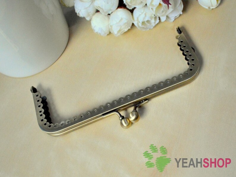 Antique Brass Purse Frame Rectangle Lace-edge Bead 12.5cm - Etsy