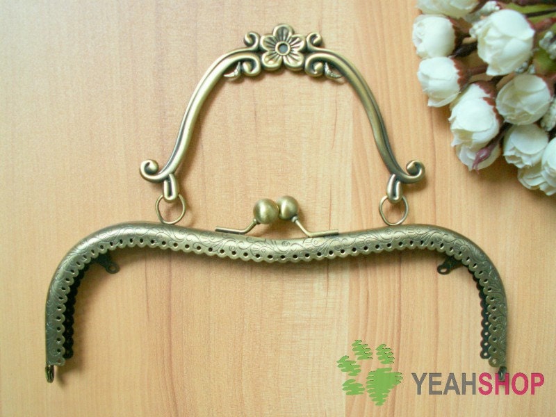 Antique Brass Embossed Handle Purse Frame M Shape 21cm / | Etsy