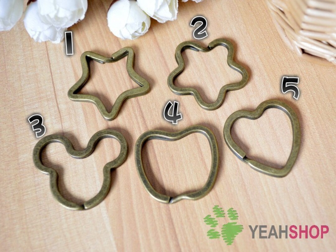 Antique Brass / Silver Key Rings DIY Keychain Accessories Metal Key ...