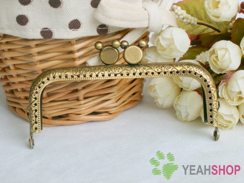 Antique Brass Embossed Purse Frame Rectangle Mickey 10.5cm - Etsy