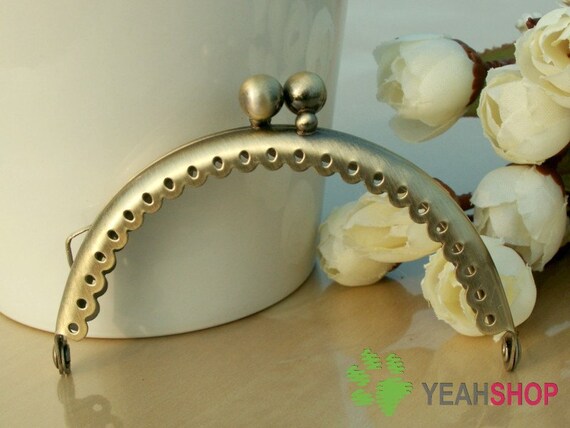 Antique Brass Purse Frame Half Round Lace-edge Double Beads | Etsy