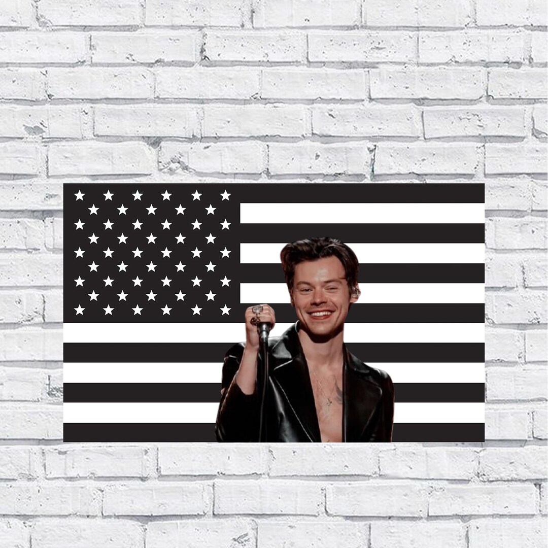 Black American Flag Harry Styles Tapestry – Pop Singer Wall Art ...