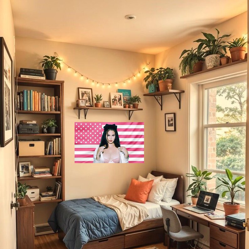 Pink American Flag Lana Del Rey Tapestry – Singer Wall Art – Aesthetic ...