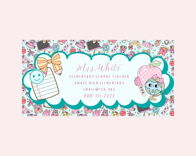 2 EDITABLE Teacher Contact Card Templates; Back to School Crayon ...