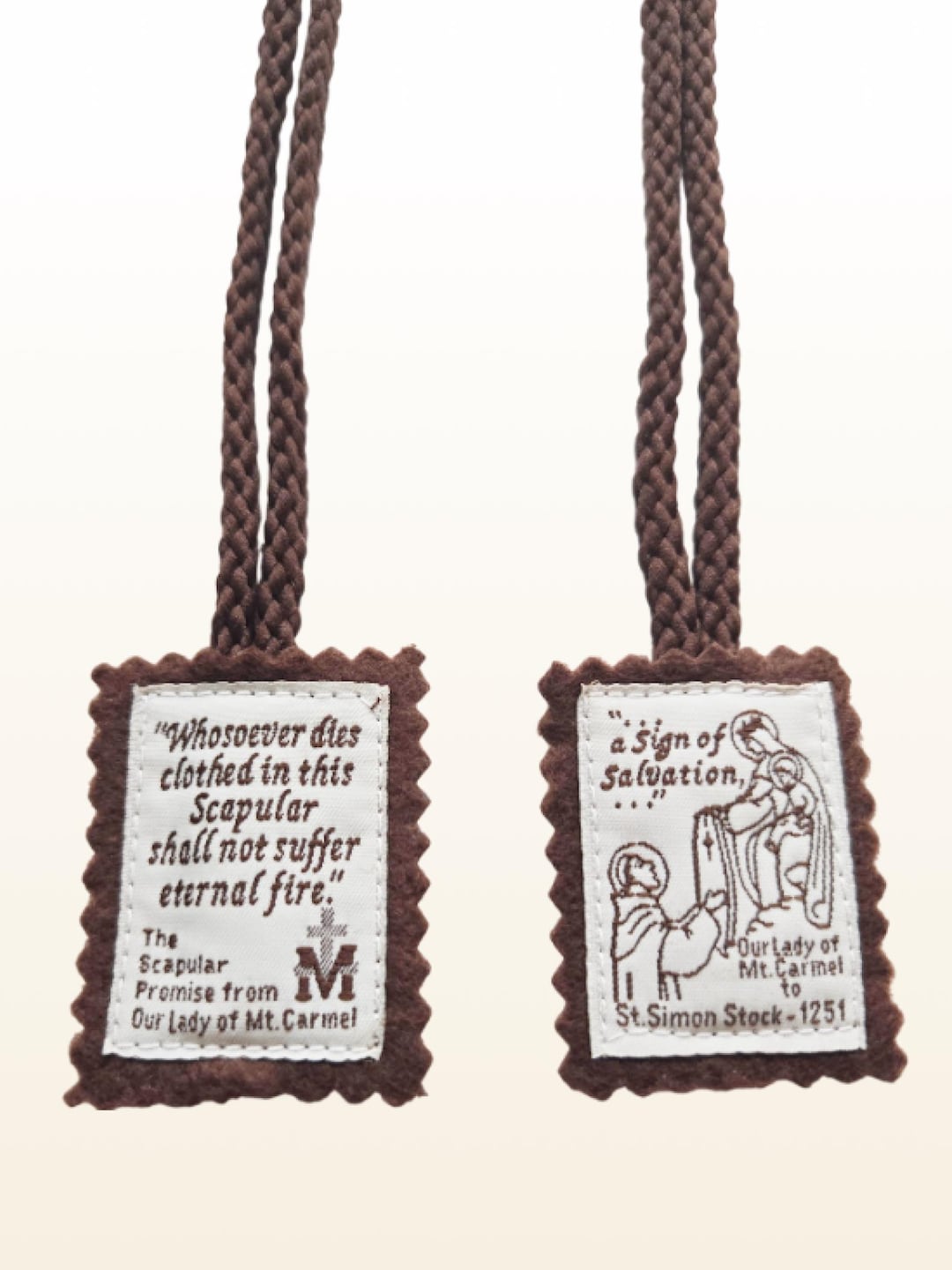 Brown Scapular of Our Lady of Mount Carmel - Handmade and Durable - Etsy