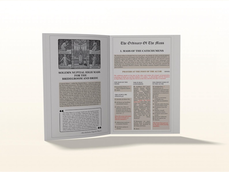 Catholic Wedding Mass Booklet Template: Latin Rite, TLM Nuptial Mass ...