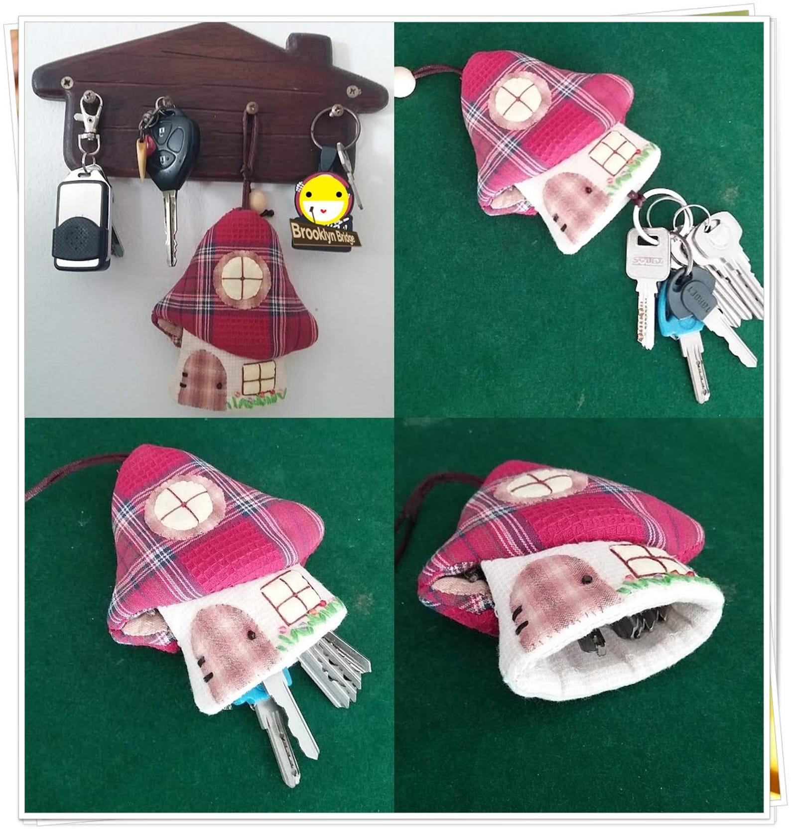 Handmade Jeans Key Fob Cover: Quilted Volkswagen Style - Etsy