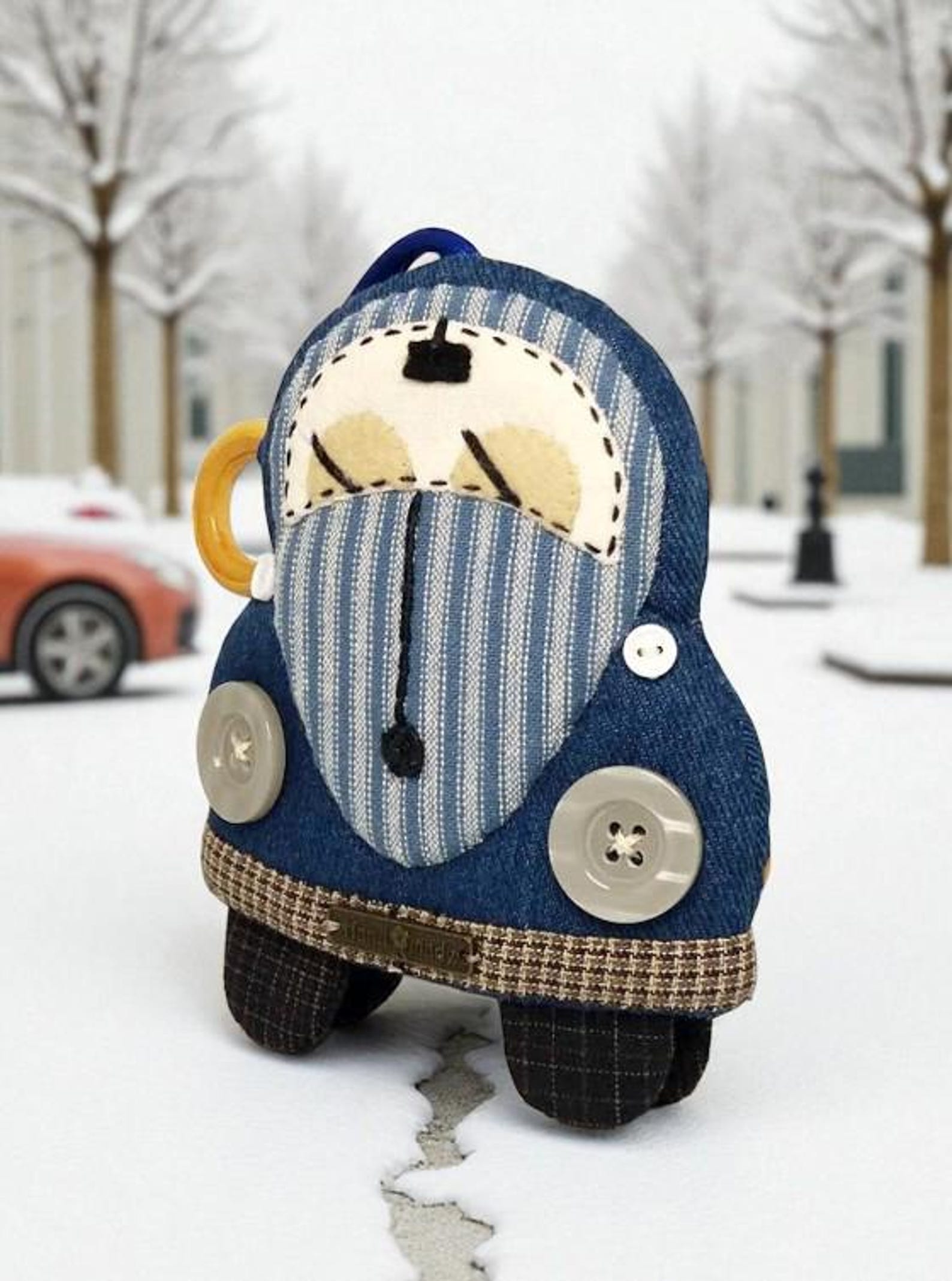 Handmade Jeans Key Fob Cover: Quilted Volkswagen Style - Etsy