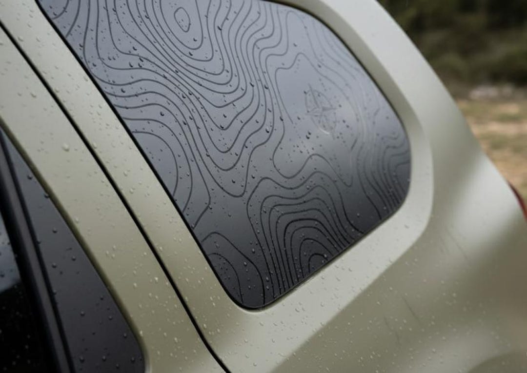 Topographic Map & Compass Sticker Set – Matte Black Window Stickers ...