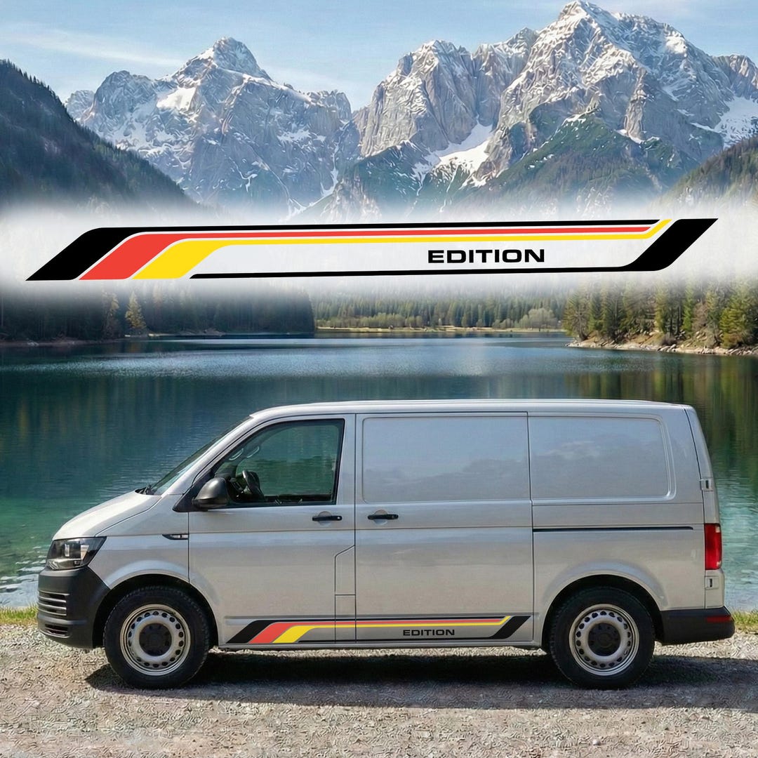 VW T5 T6 T6.1 Side Stripe Sticker Set (2 Sides) – “EDITION” 3-color Red ...