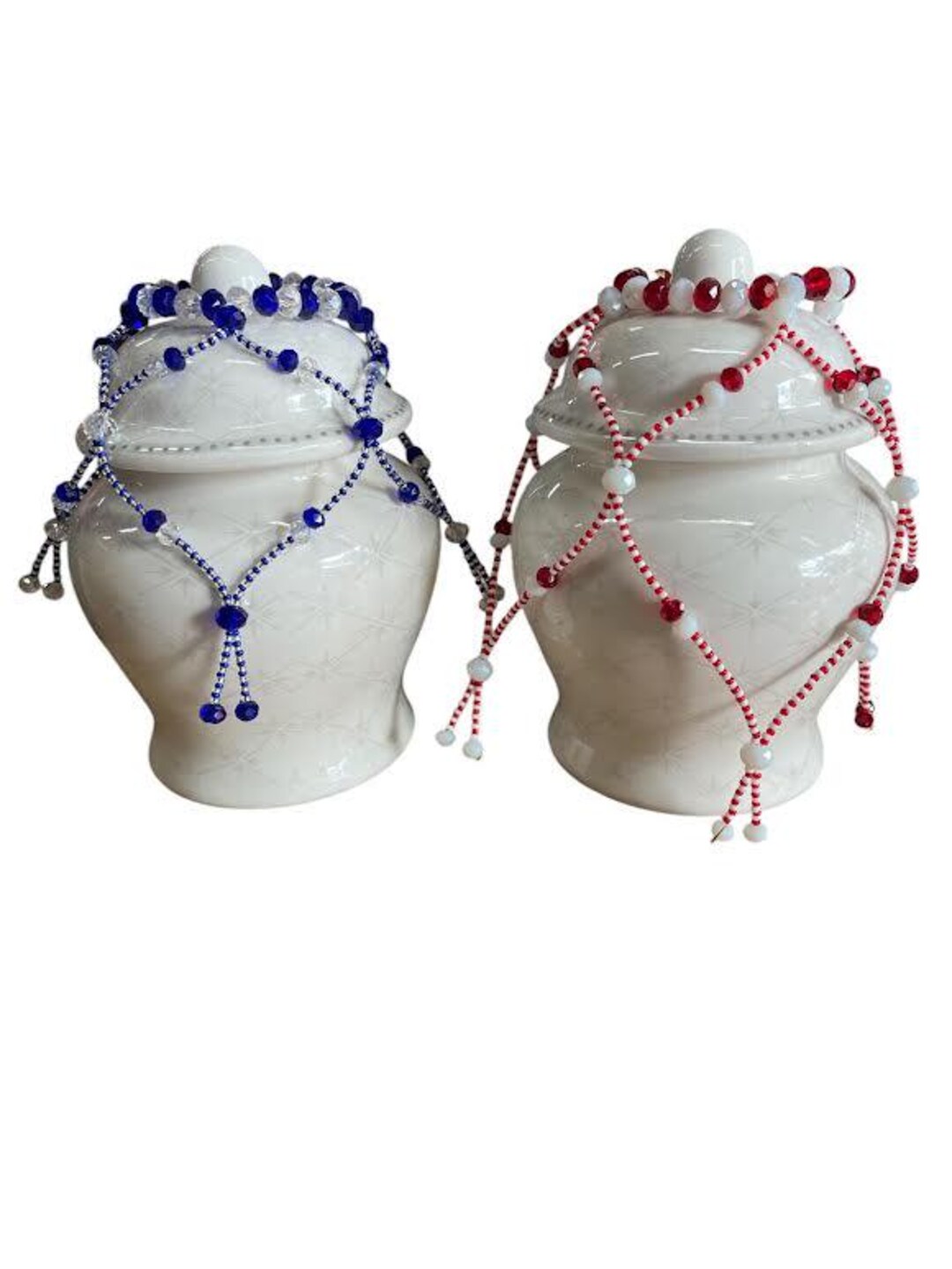 Set De Collar De Maya Rojo Y Azul Para Los Jimagua Ibeyi Santeria Ifa ...