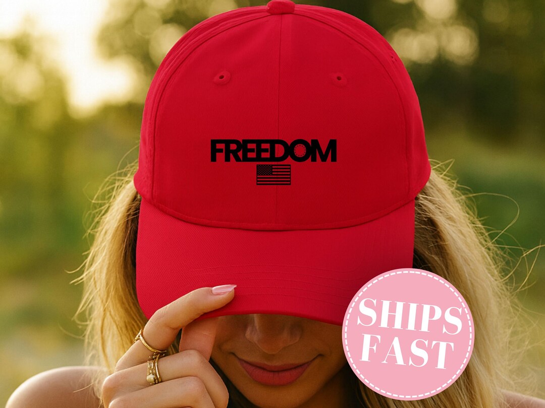 Charlie Kirk Freedom Embroidered Cap Patriotic USA Flag Conservative ...