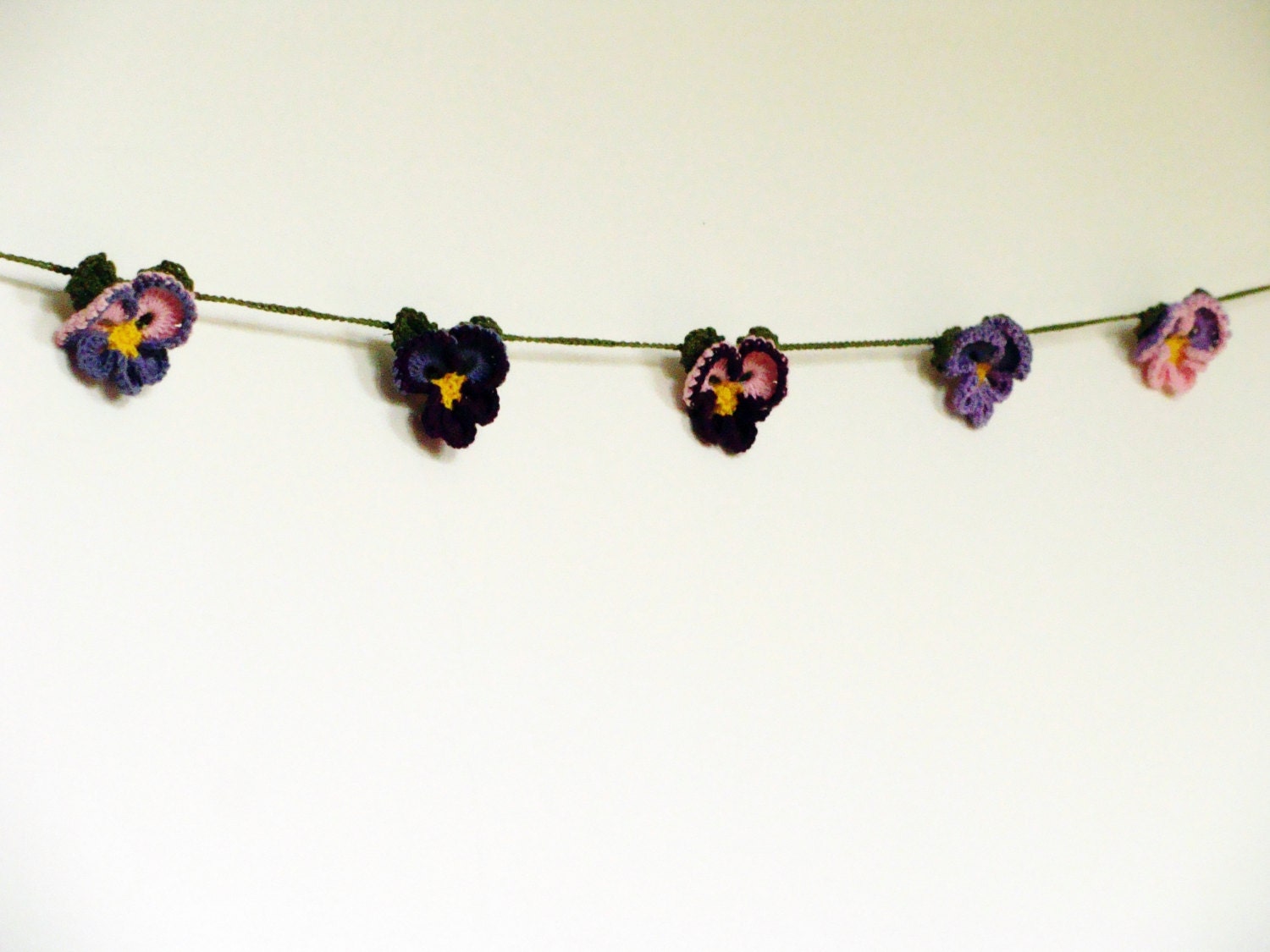 Girl Nursery Decor Crochet Garland Violet Flower Garland Eco - Etsy