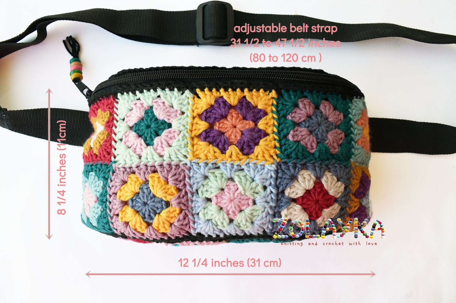 Granny Squares Waist Bag Crochet Belt Bag Flowers Fanny - Etsy