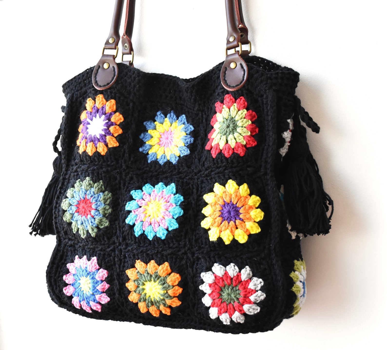 Multicolored Handbag Gypsy Boho Bag Large Hobo Bag With - Etsy