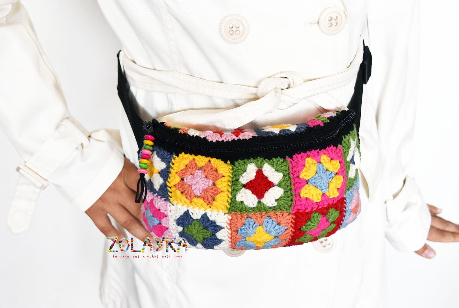 Granny Squares Waist Bag Crochet Belt Bag Flowers Fanny - Etsy