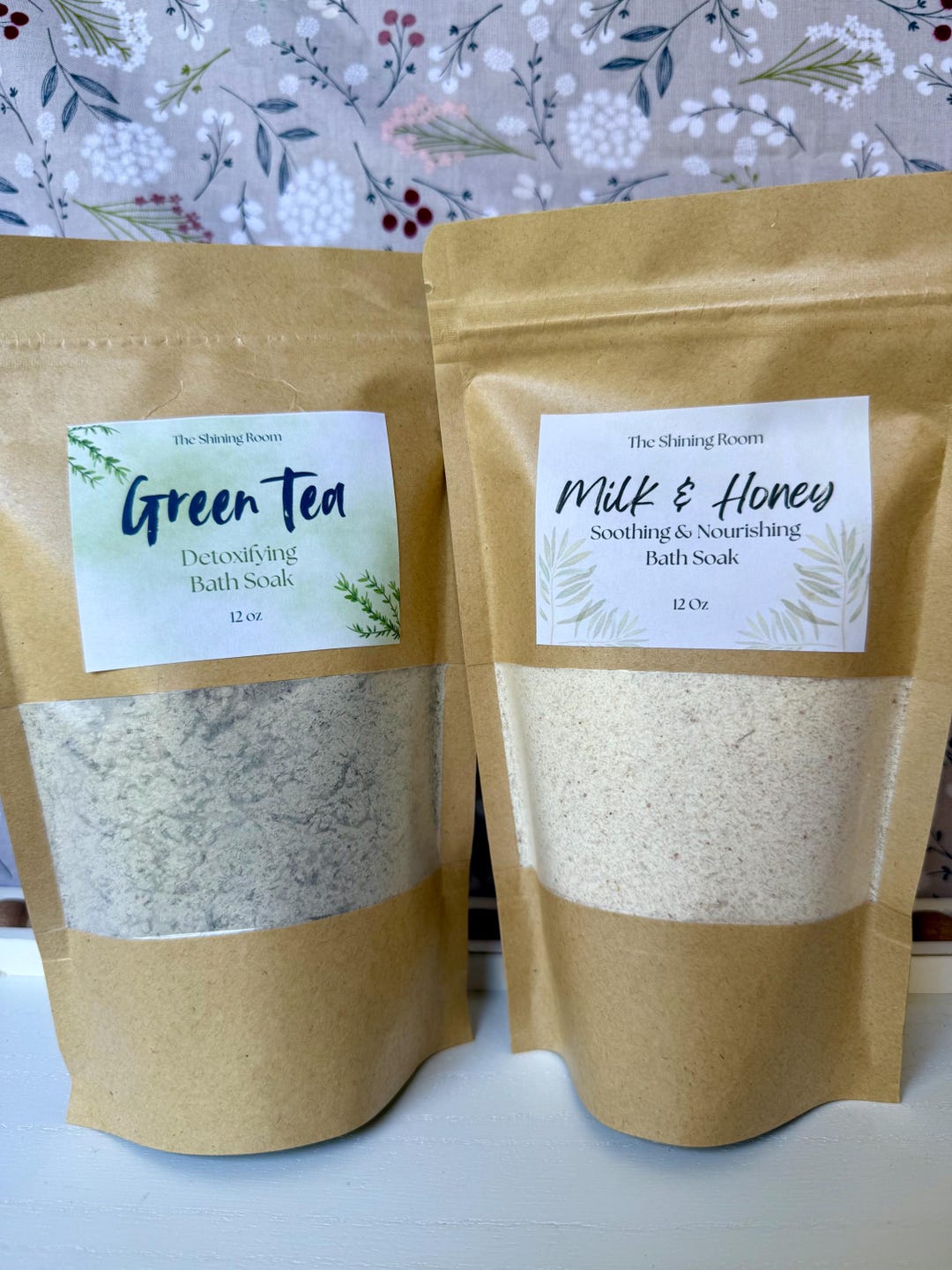 Natural Bath Soak - Green Tea Detox or Milk & Honey Blend (12 Oz) - Etsy