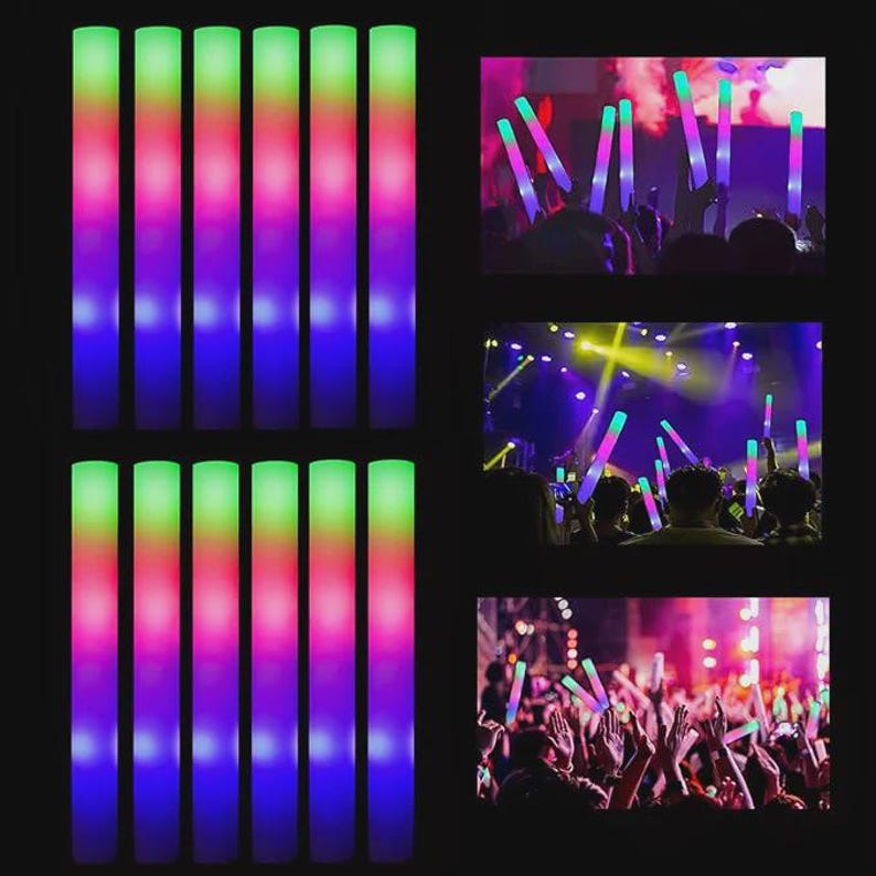 LED Foam Glow Sticks: Multi-color Light up Party Batons - Etsy