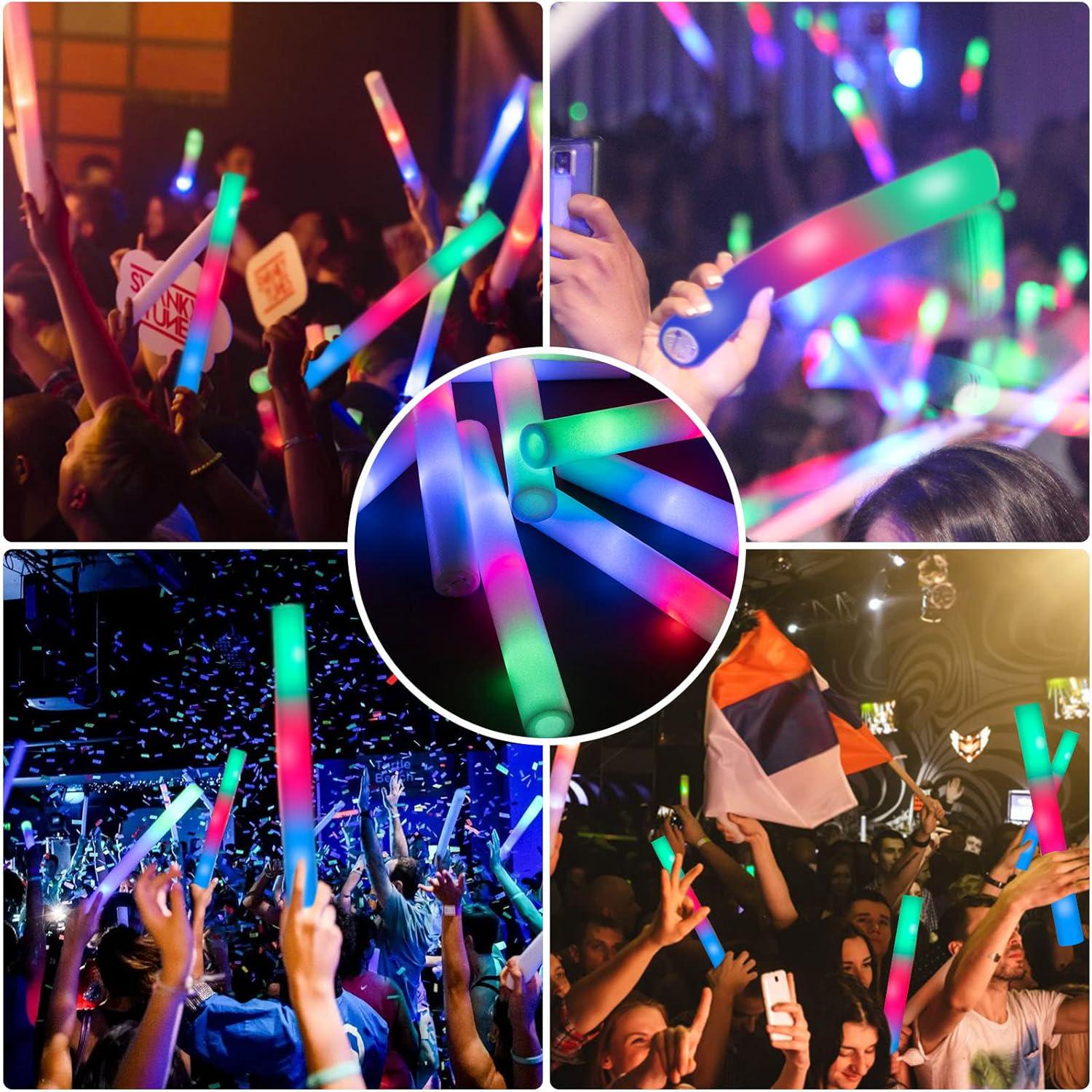 LED Foam Glow Sticks: Multi-color Light up Party Batons - Etsy