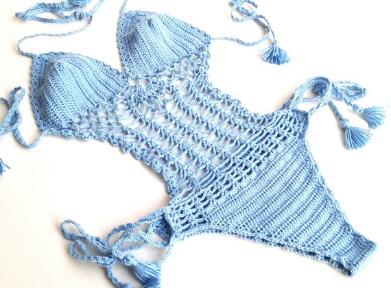 Crochet Monokini Crochet One Piece Swimsuit Women Swimwear Etsy
