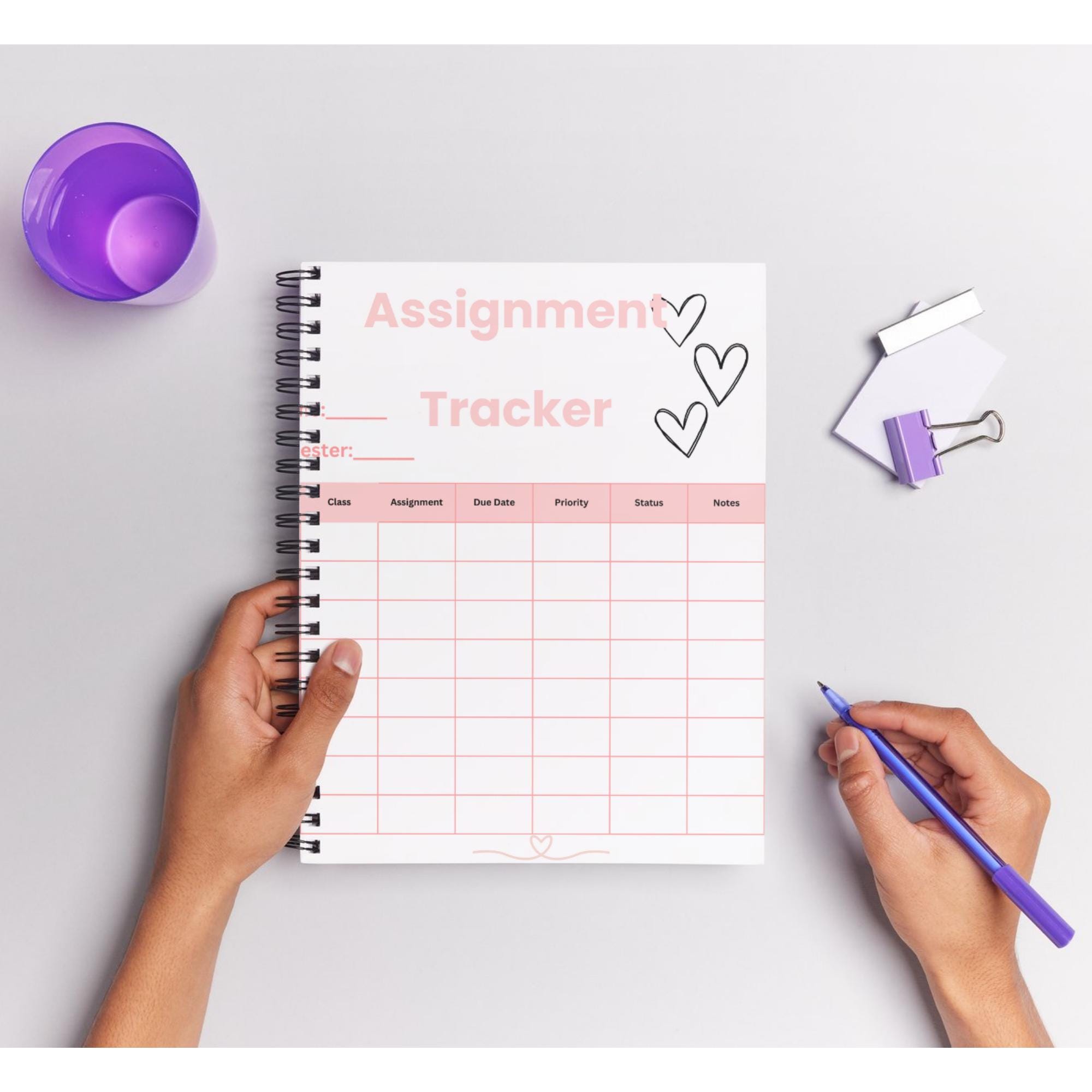 Printable Assignment Tracker for Students | Digital Planner | College ...