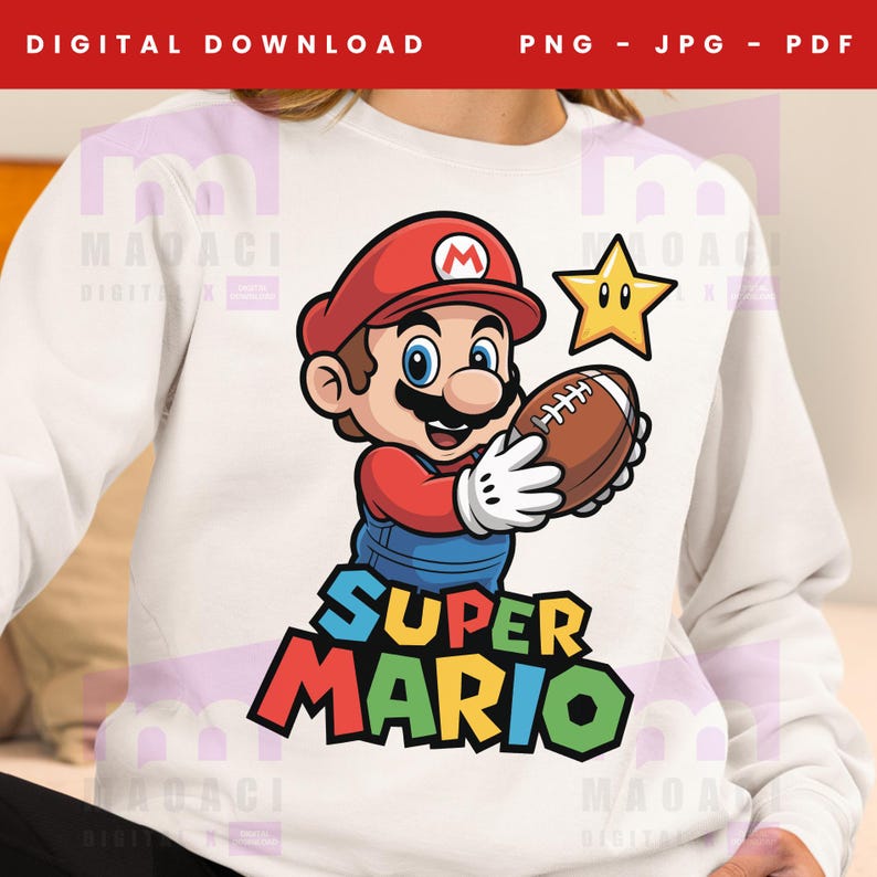 12 Super Mario Football Png Bundle, Sports Cartoon Png, Funny Sports ...
