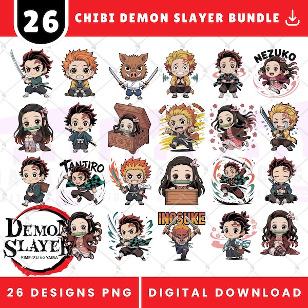 Demon Slayer Chibi Characters - Etsy