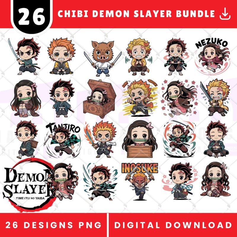 Demon Slayer Chibi Characters - Etsy