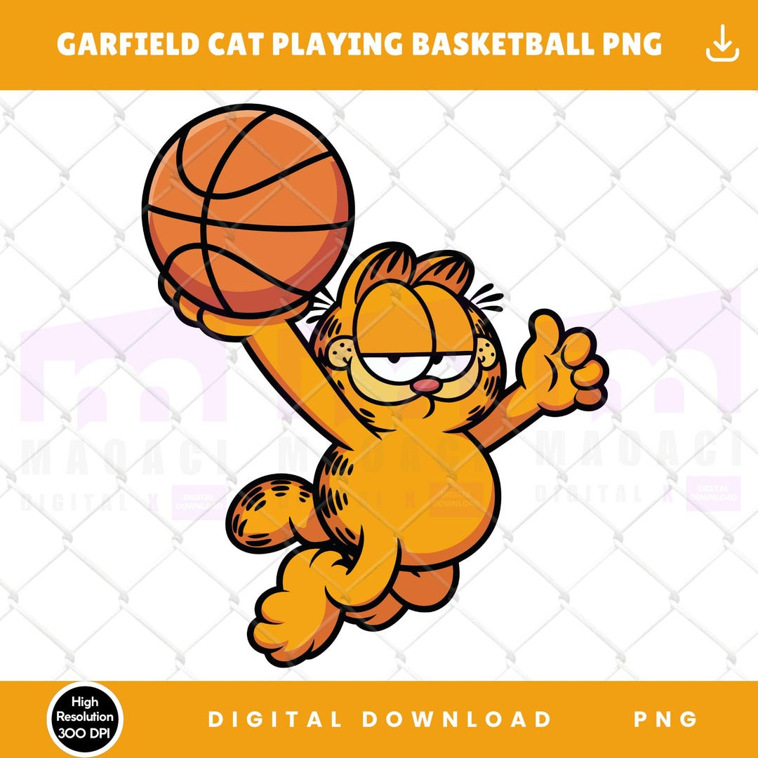 Garfield Basketball Png, Cartoon Sports Design, Garfield Playing ...