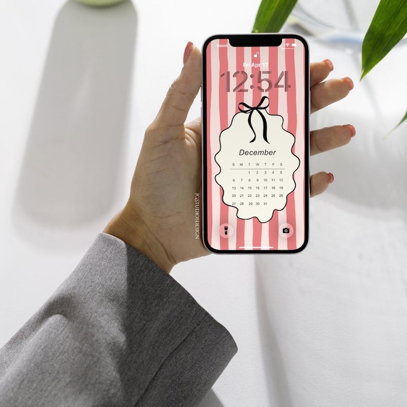 2026 Calendar Lock Screen Wallpaper Set | iPhone & Android Monthly ...