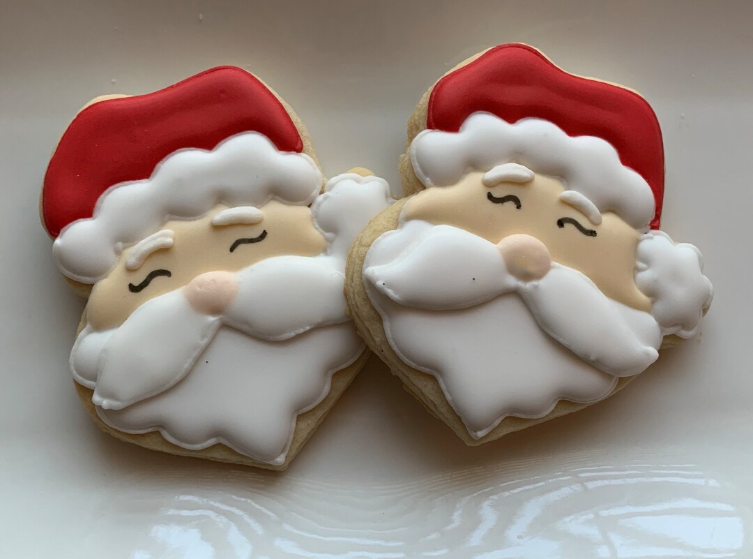Santa Cookies 1 Dozen - Etsy
