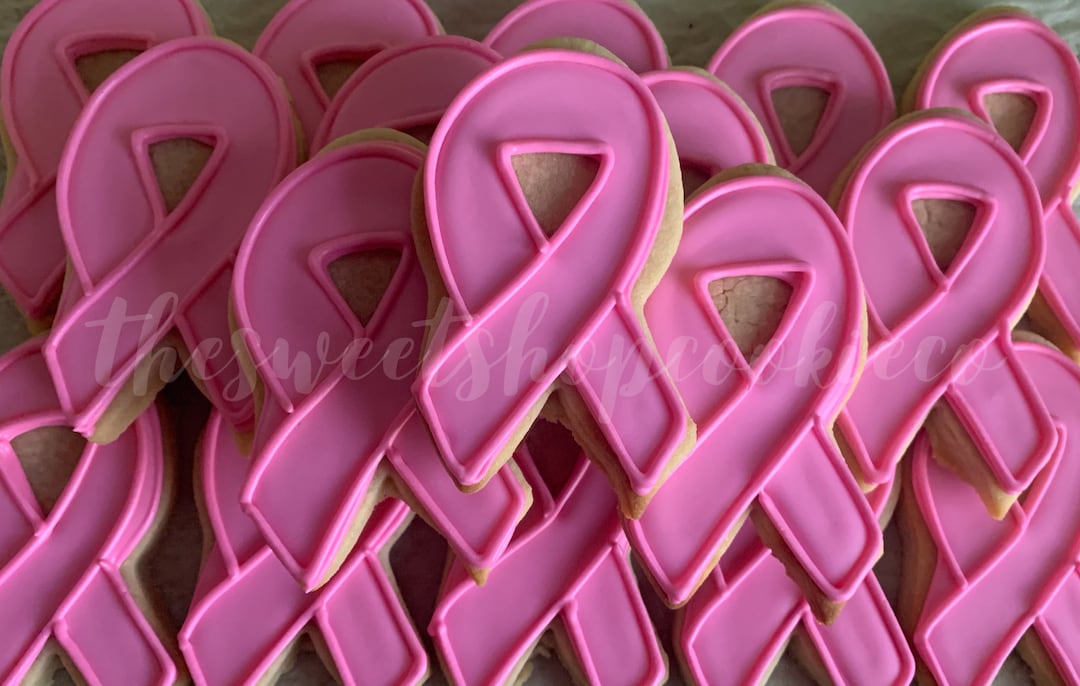 Pink Ribbon Cookies 1 Dozen - Etsy