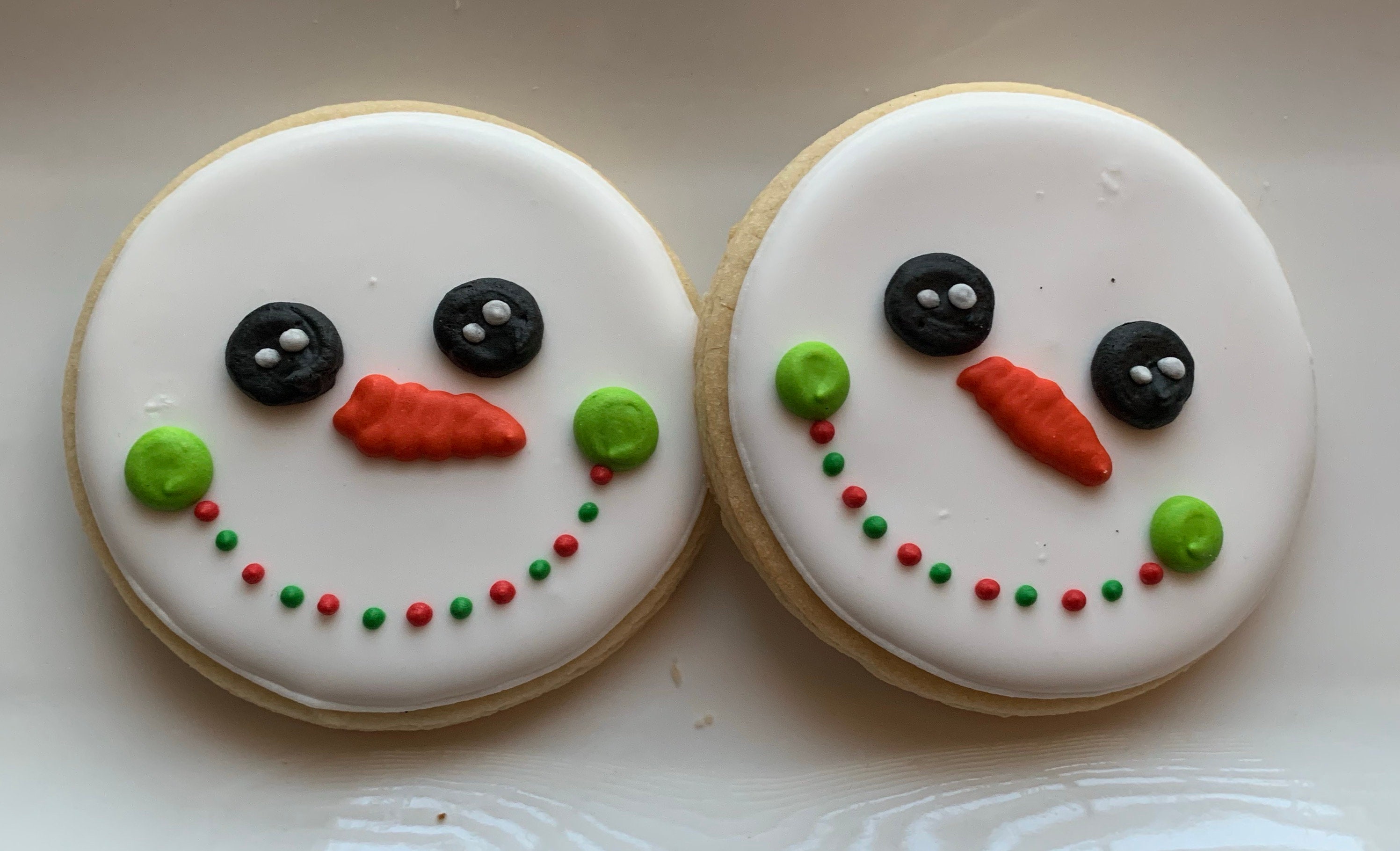 Snowman Face Cookies 1 Dozen - Etsy