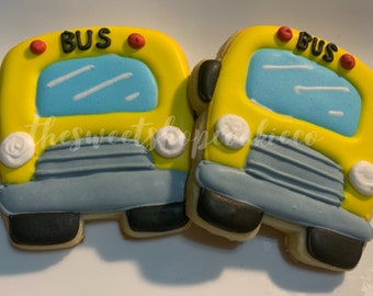 School Bus Cookies Not Personalized 4 Size Bowed - Etsy