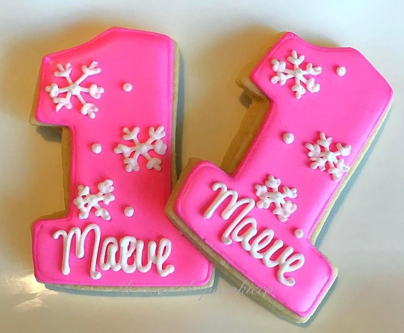 Snowflake Number Cookies 1 Dozen - Etsy