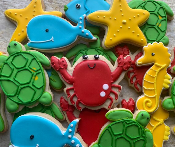 Sea Life Cookies 1 Dozen | Etsy