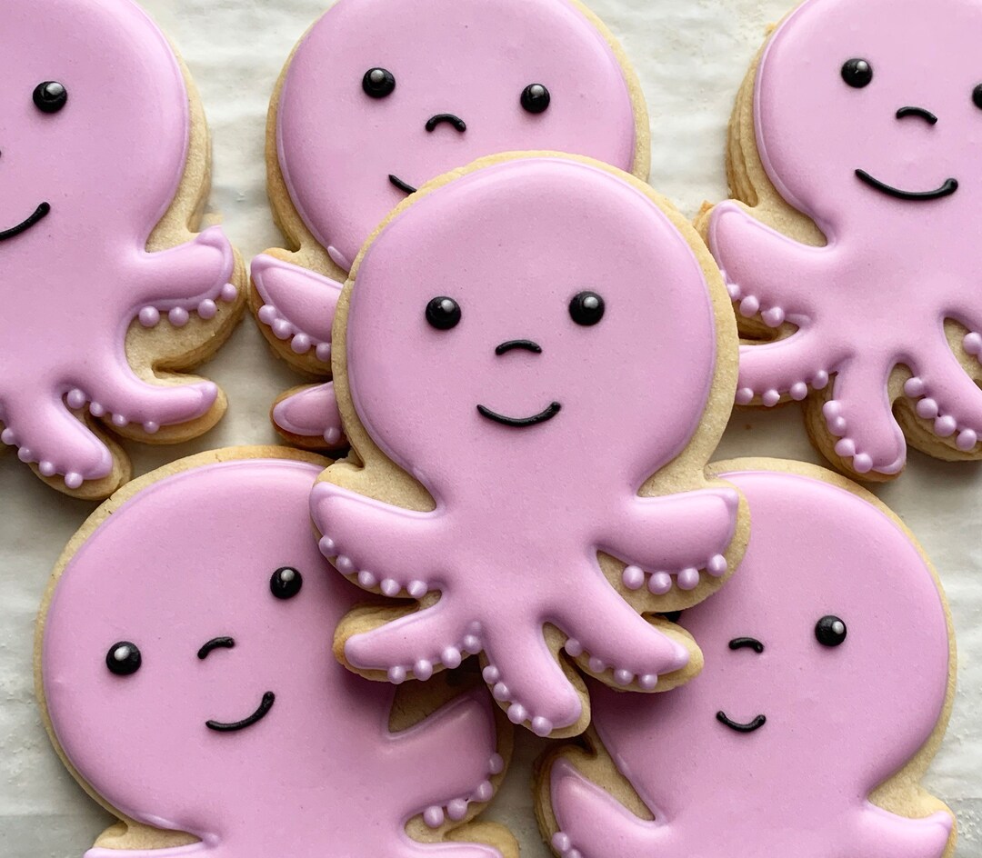 Cute Octopus Cookies 2 Dozen - Etsy