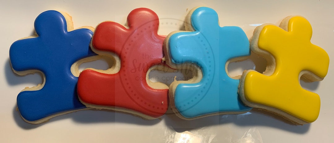 Autism Awareness Puzzle Piece Cookies 1 Dozen - Etsy